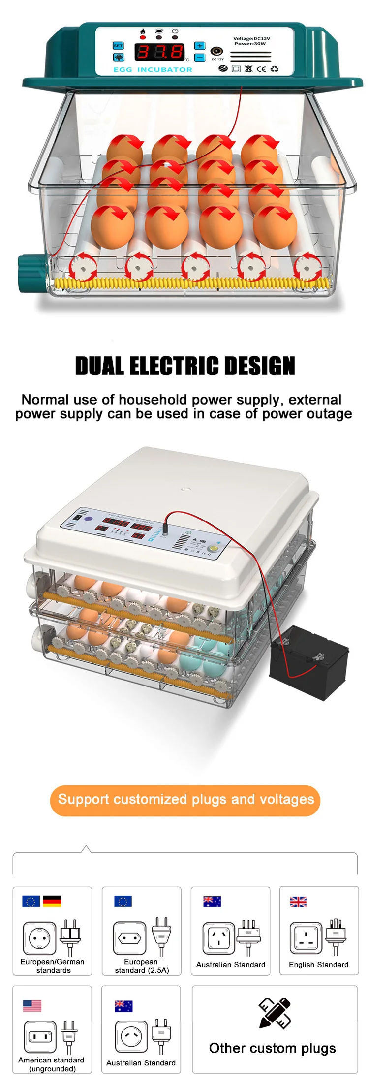 Small Household Automatic Intelligent Egg Incubator Chicken Duck Goose ...