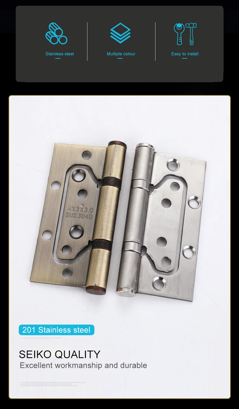 Topcent Brushed Nickel Finish Hinge - Reliable & Durable