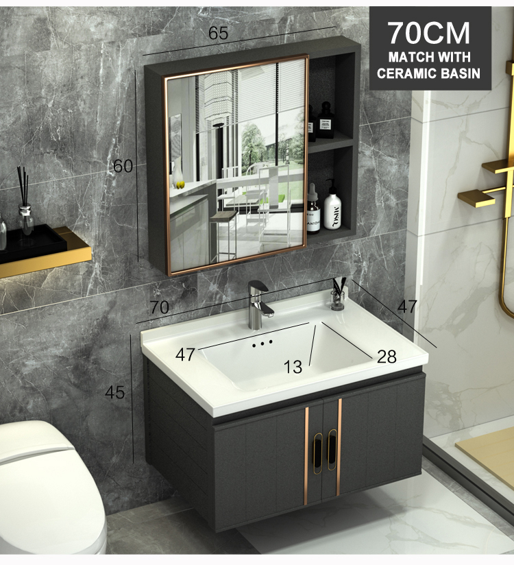 Modern Luxury Bathroom Equipment - Black Wall Mounted Vanities