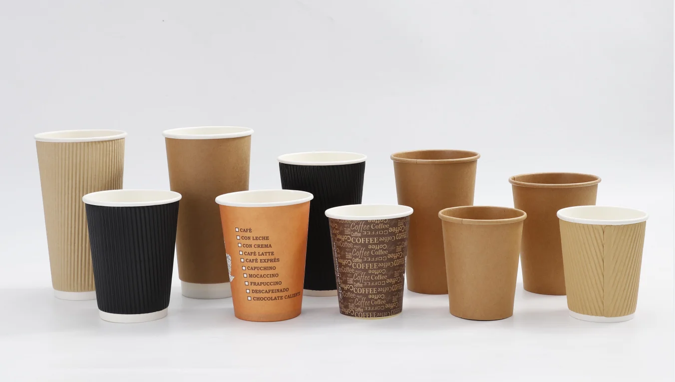 Custom Design Printed Paper Cup Fan Pe Coated For Disposable Paper Cups ...