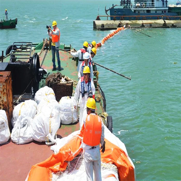 Safety PVC Oil Float Containment Boom Environmental Barrie Cloth Silt ...