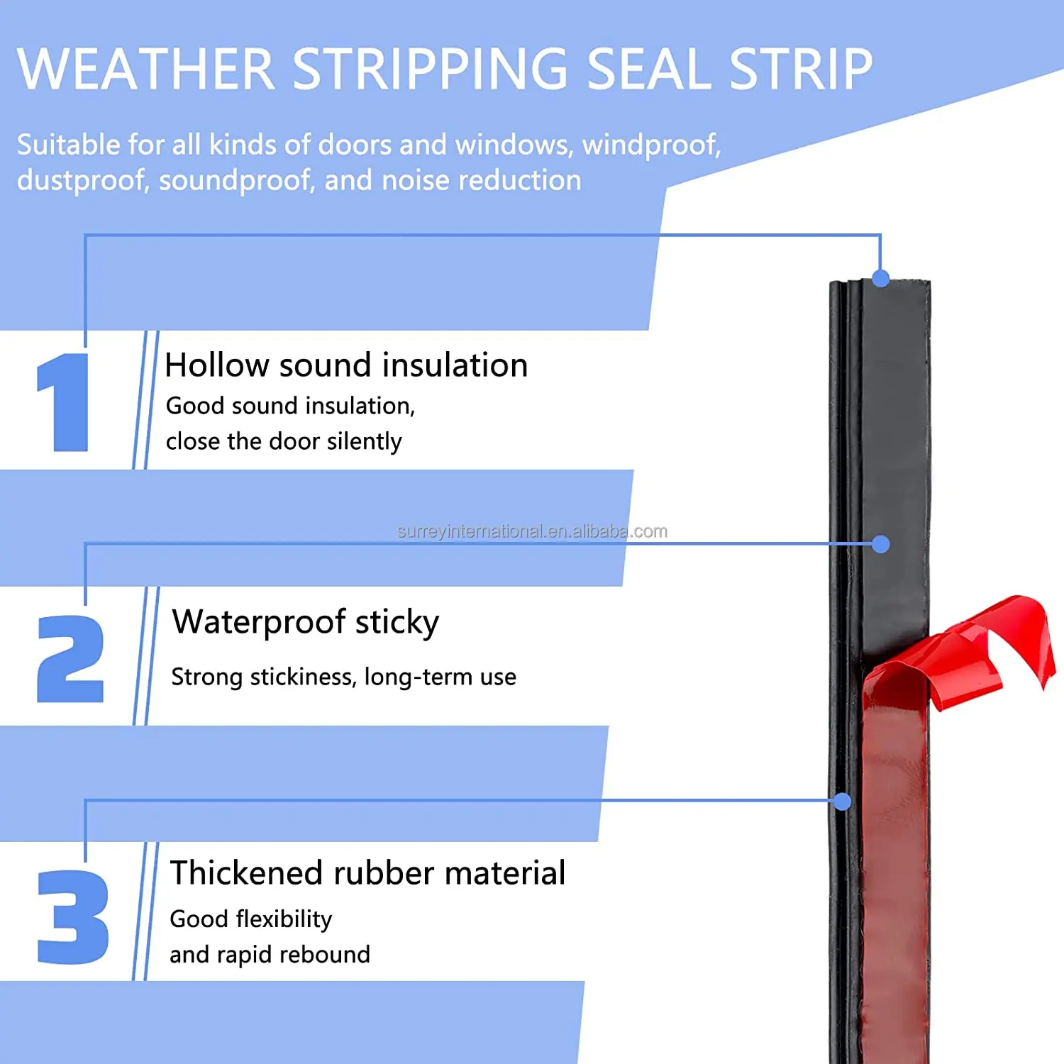 Waterproof U Channel Weatherstrip Rubber Car Window Sealing Strip ...