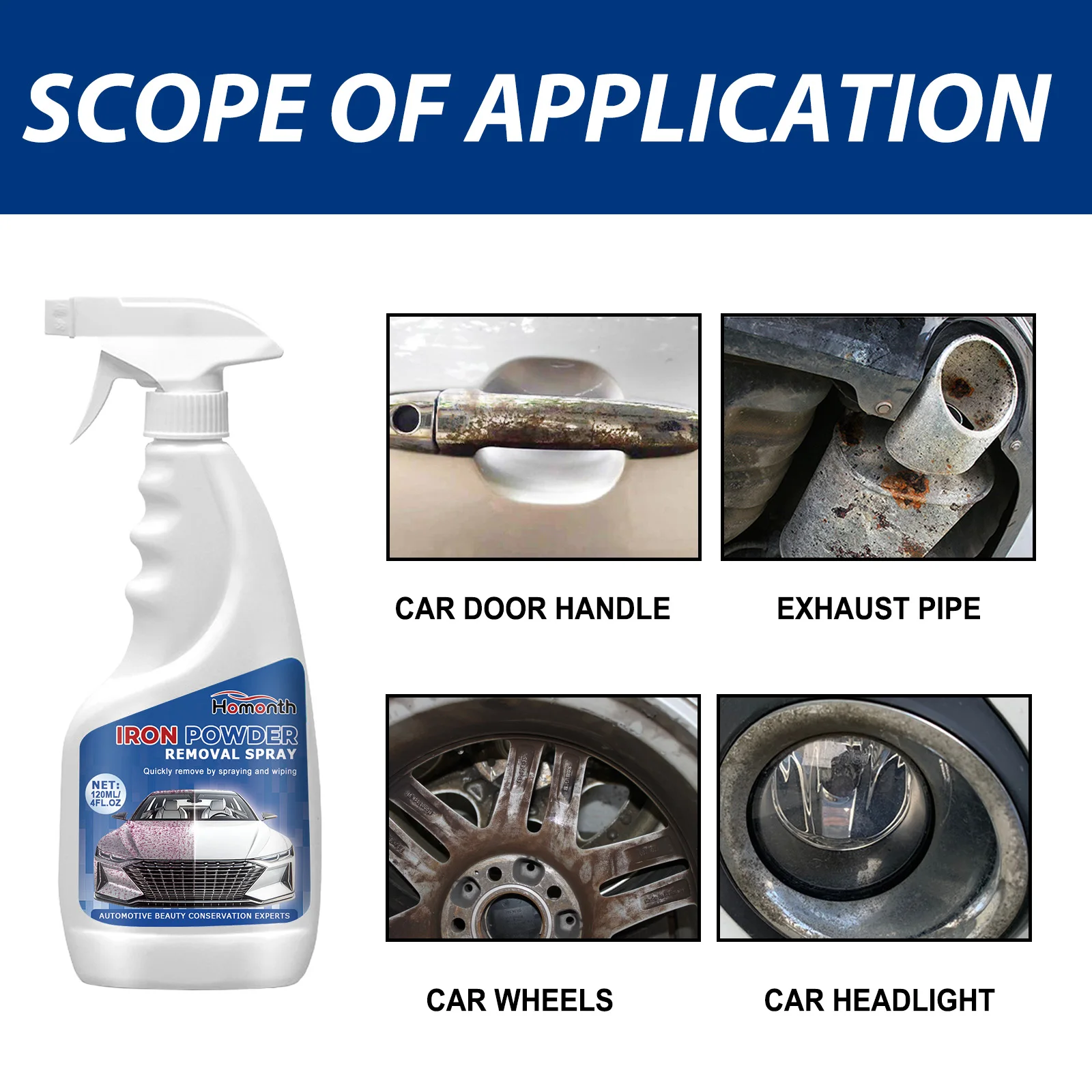 Homonth Rust Remover Citric Acid Car Metal Rust Refurbishment Anti-Rust ...
