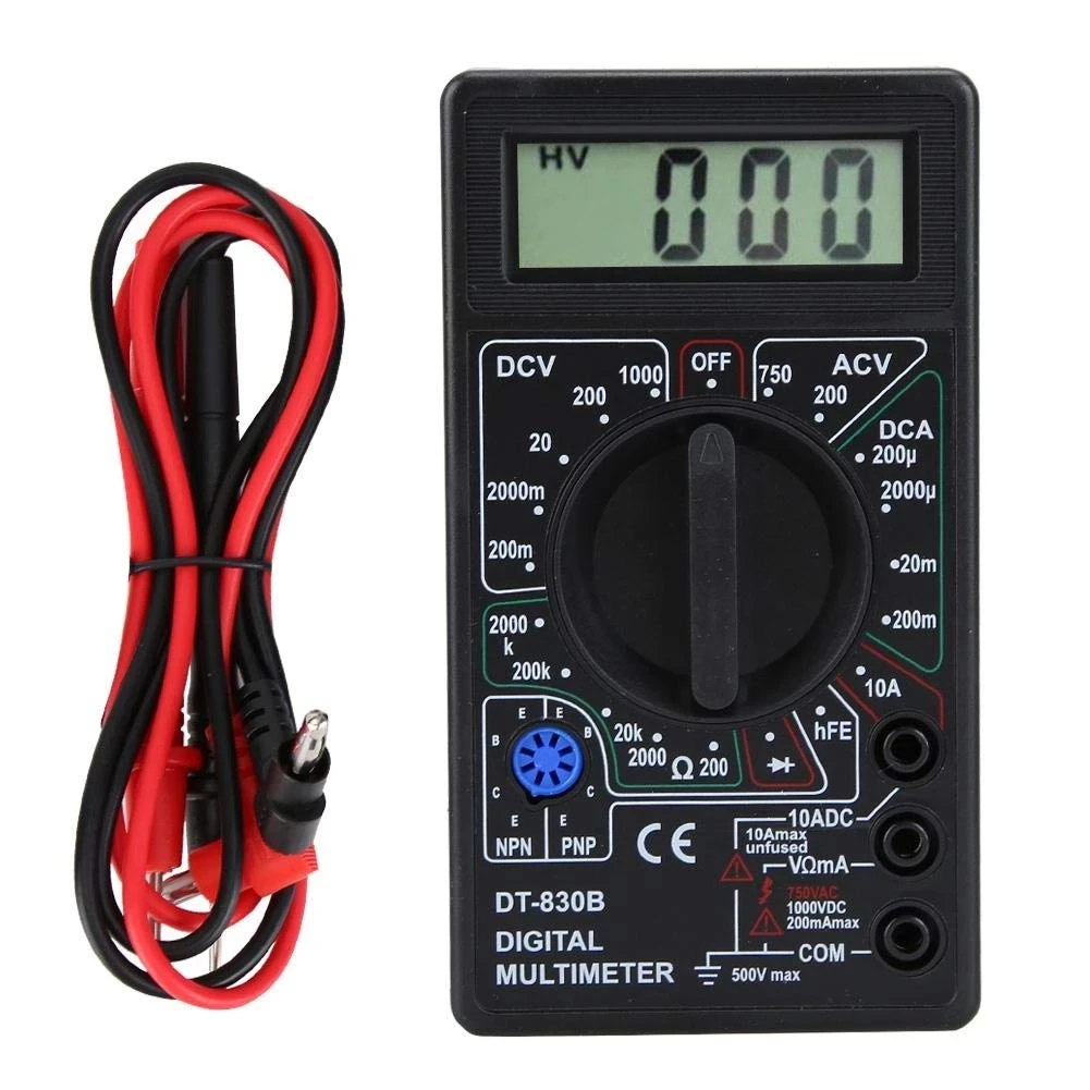 DT830B Digital Multimeter - AC/DC Volt Meter for Accurate Voltage ...