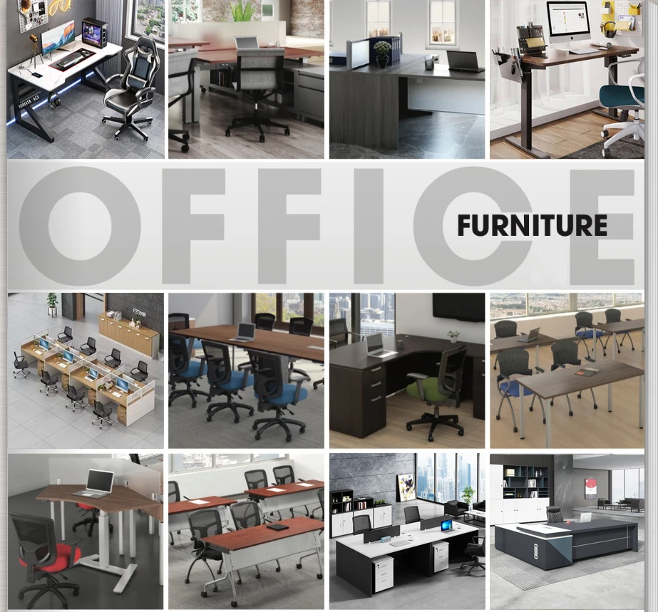 Modern Home Office Furniture L Shaped Metal Wooden Wood Writing Table ...