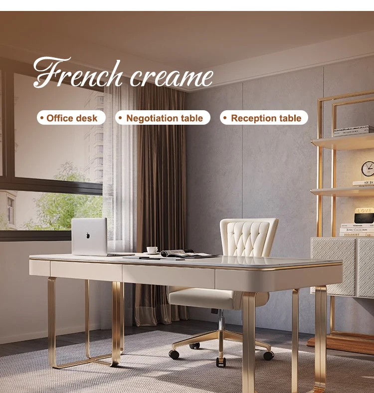 Luxury Sintered Stone Office Executive Desk Home Office Table Modern ...