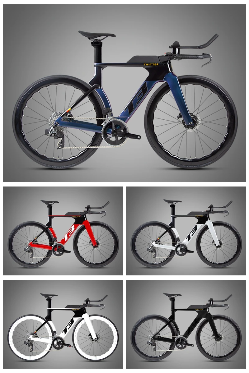 Lightweight Full Carbon Triathlon Bike Frame TT Bicycle with Disc Brake