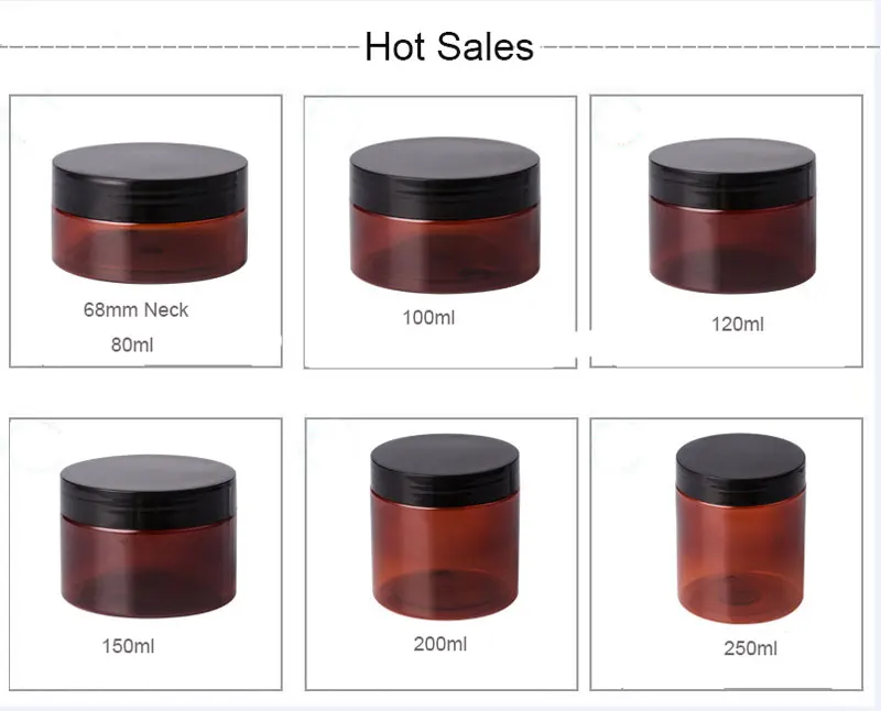 50g 100g 120g 150g 200g 250g 350g 500g Large Candy Amber Pet Containers ...
