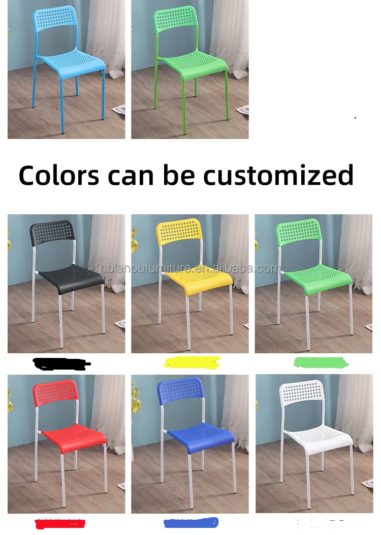 Ergonomic Plastic Chair with Metal Frame for Modern Comfort