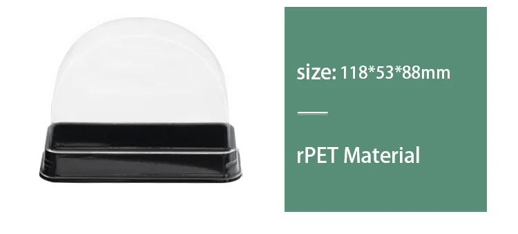 Rpet Large Rectangle Recyclable Food Grade Plastic Cake Box Bread Food Container Take Away Clear ...
