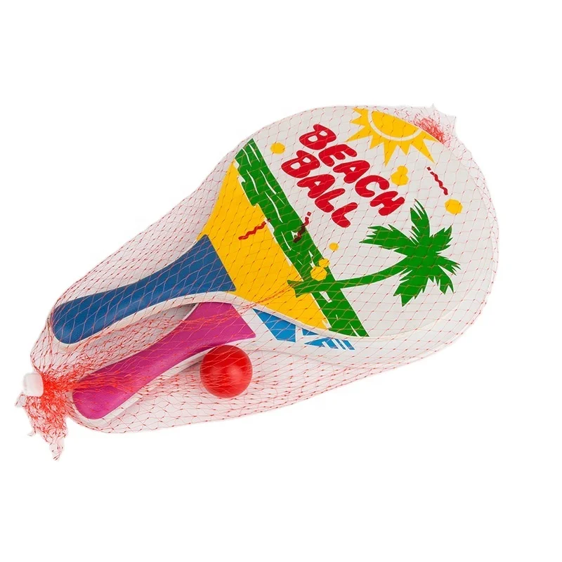 Wholesale Wood Beach Tennis Racket Set And Plastic Beach Ball Racket ...