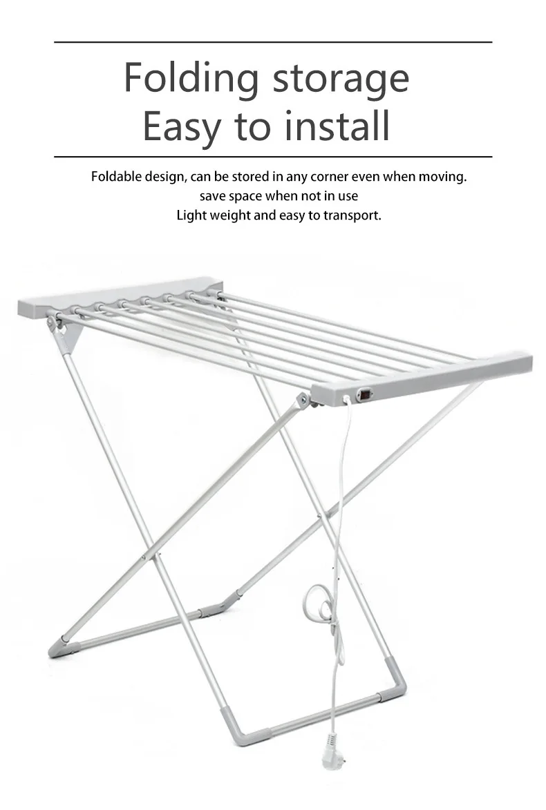 Electrical Heated Clothes Dryer Free Standing Portable Heating Foldable ...