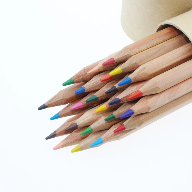 Natural Cedar Wood Colored Pencil 24 PCS in Kraft Paper Tube Packed for ...
