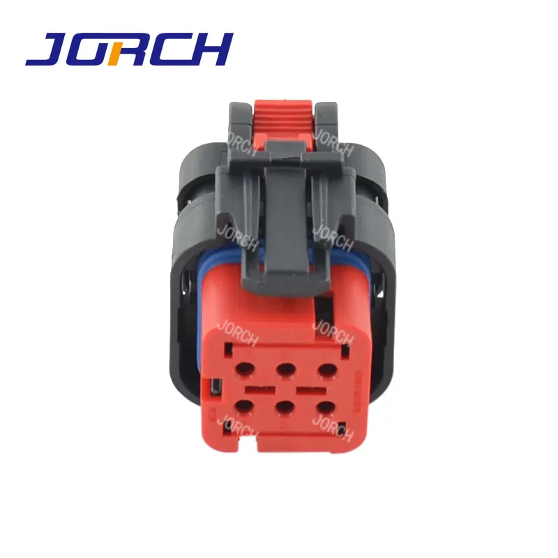 6 Pin Female Black Waterproof AMPSEAL 16 Series Automotive Connector ...