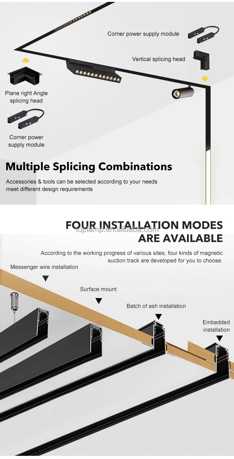 Modern Recessed Magnetic Track Lights Design Led Lamp Rail Ceiling ...