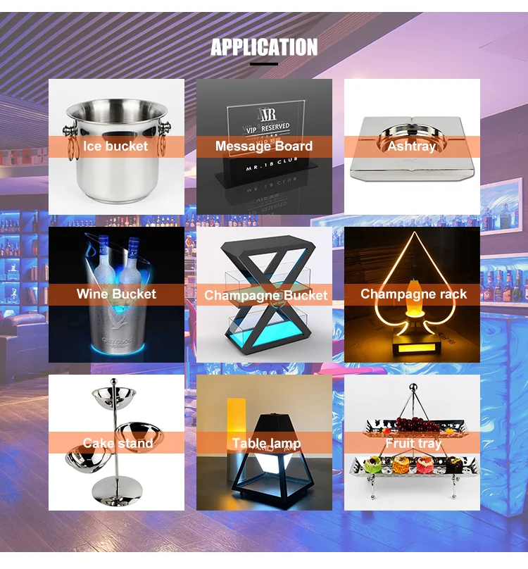 Customized Night Clup Bottle Presenter Vip Golden Champagne Service Led ...