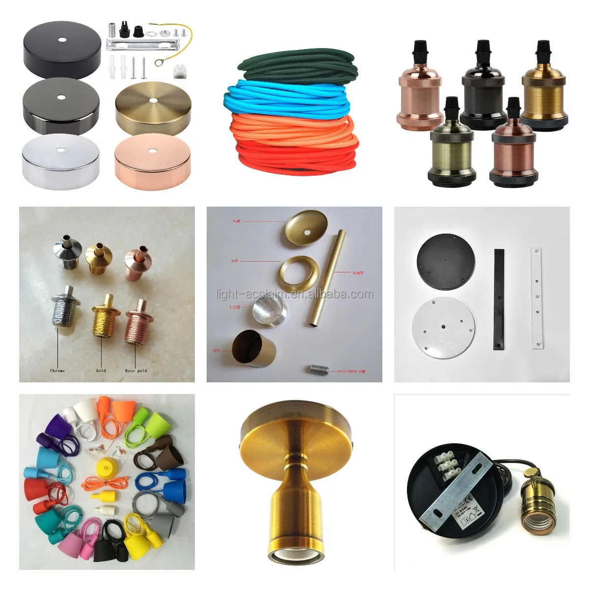 Bulb Socket Base Ceiling Pendant Light Lamp Holder Socket Metal Part ...