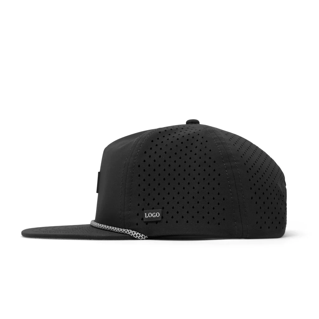 Custom Flat Brim Laser Cut Perforated Water Proof Cap