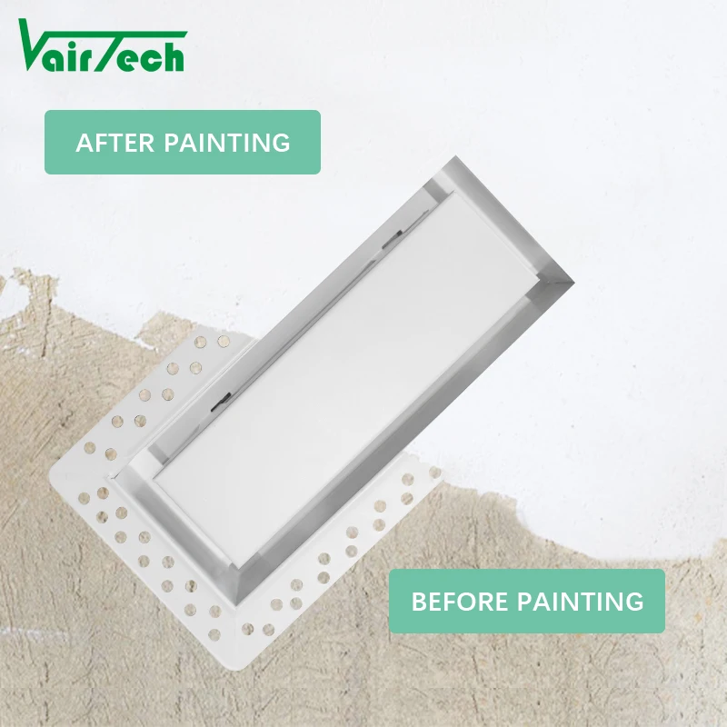 HVAC Ventilation - Metal White Flush Wall Register Vents