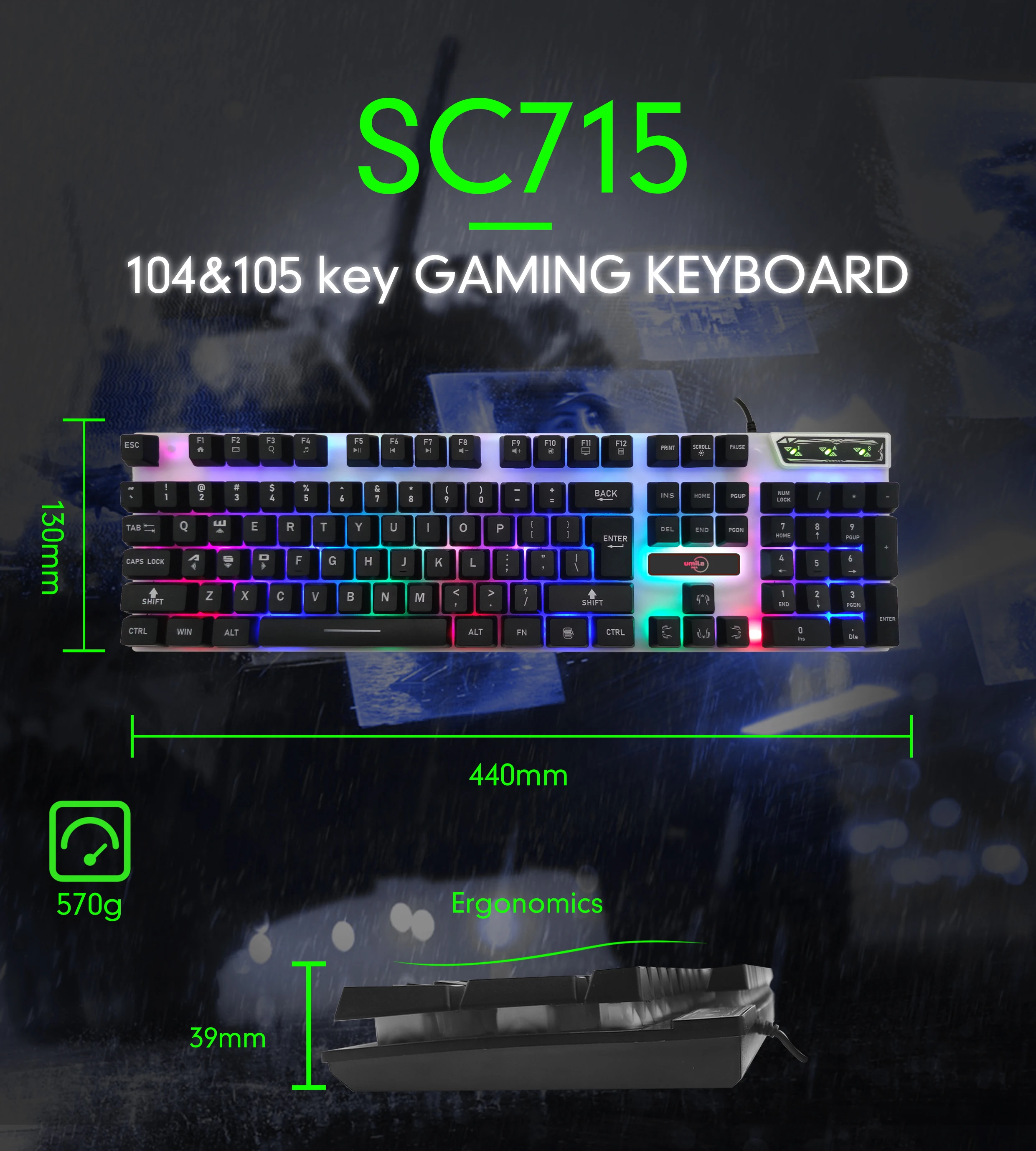 104 Keys Wired Gaming Keyboard & Mouse Combo - Cheap & Durable