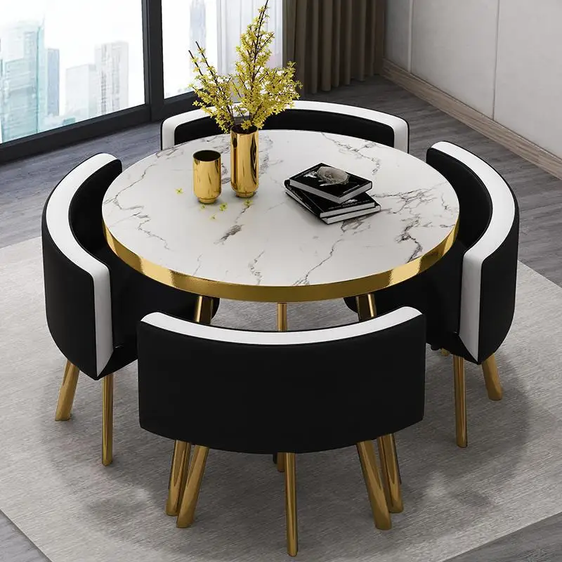 High Quality Modern Round Dining Table Set 4 Seater Living Room Modern ...