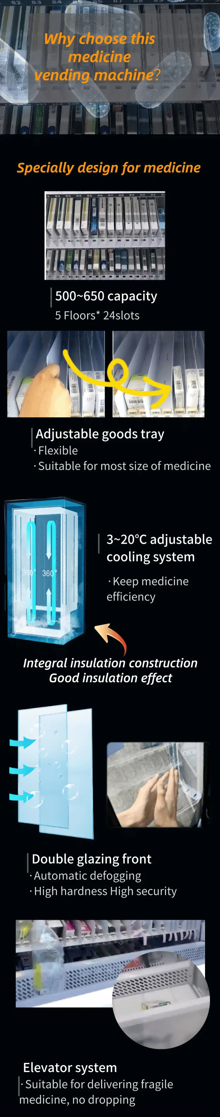 Pharmacy Hospital OTC Medicine Vending Machine with Cooling System