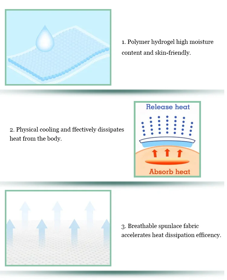 New Items Blue Hydrogel Antipyretic Cool Gel Pads Baby Reduce Fever ...