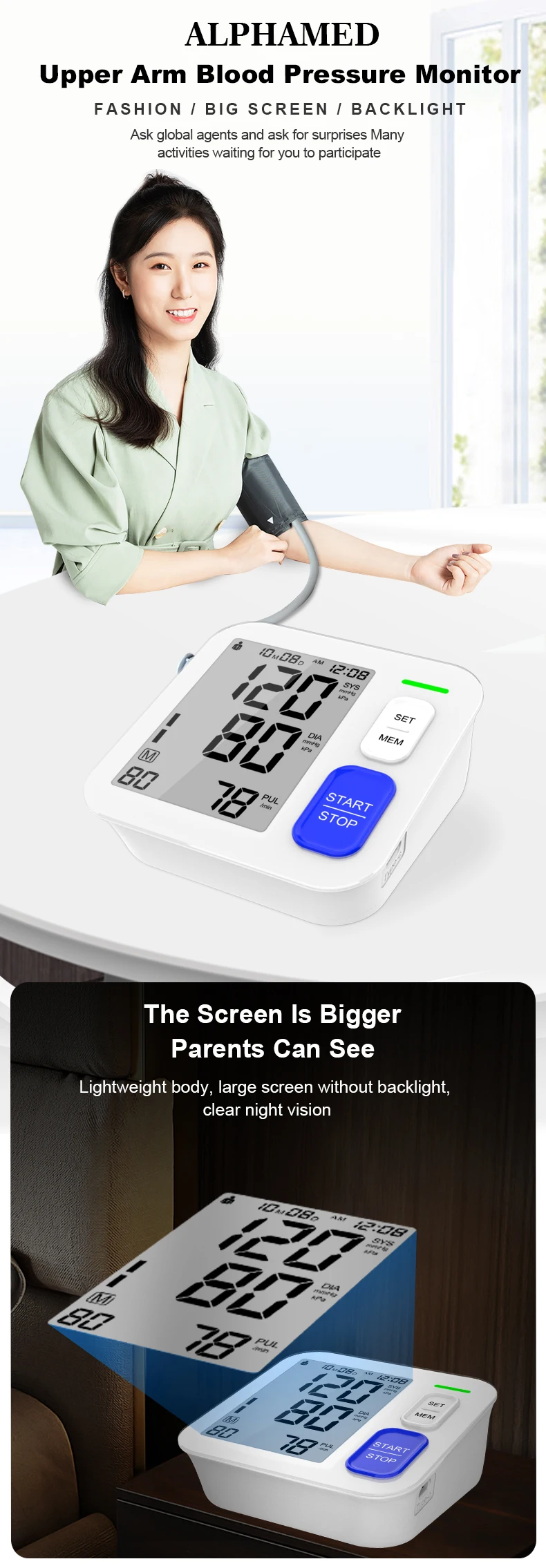 Hospital Medical Automatic Bp Check Machine Sphygmomanometer Electronic ...