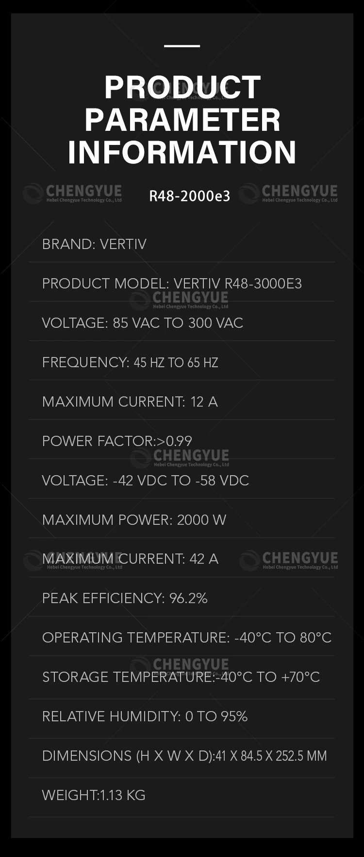 Vertiv R48-2000e3 48v 30a 2000w Single Emerson Telecom Power Module New ...