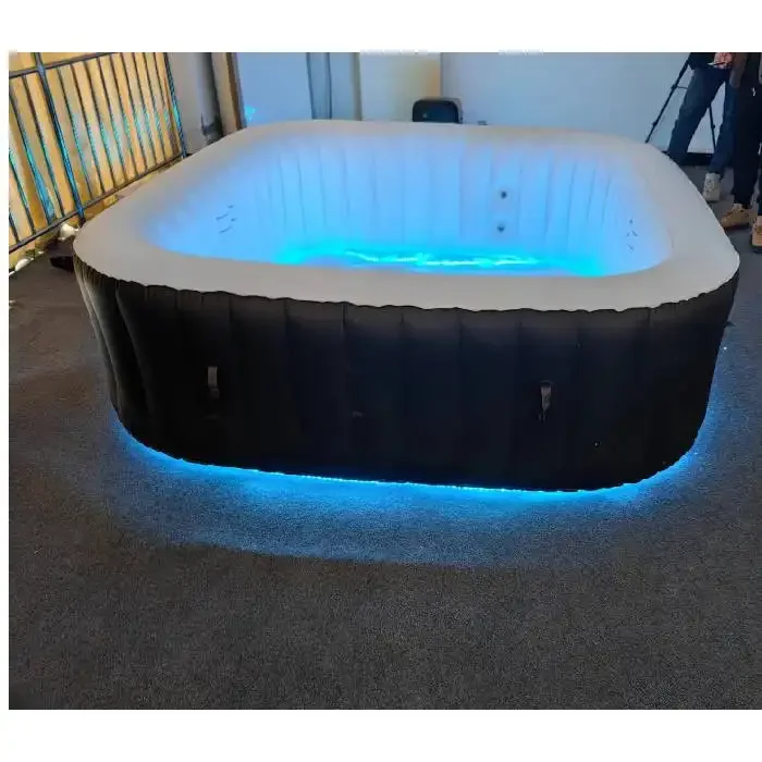 Durable PVC Inflatable Outdoor Spa Hot Tub with LED Lights
