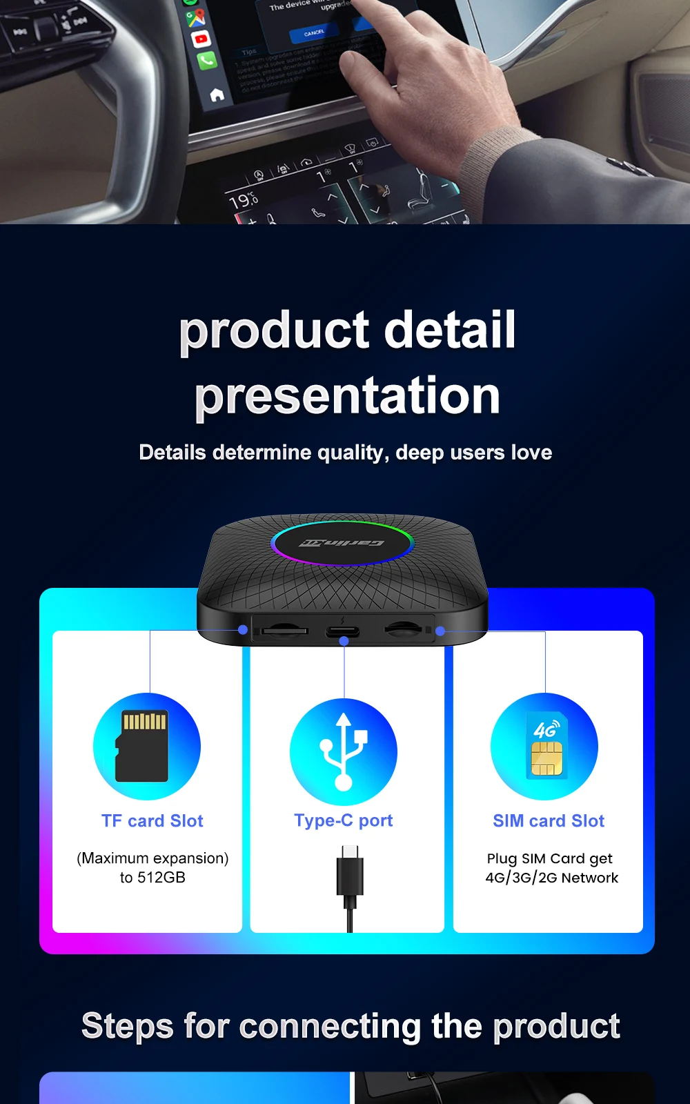 Carlink 8 + 128gb Led Light Custom Carlinkit Car Play 512gb Smart Box ...