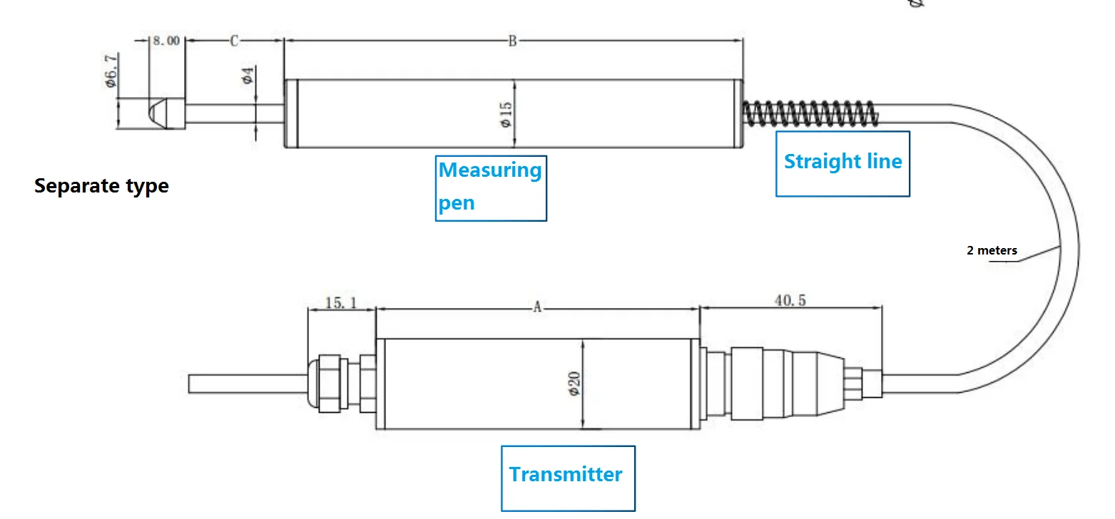 MIRAN LVDT20-V1-25mm-DL-A-2 0-5V Output LVDT Sensor Linear Displacement Measurement High ...