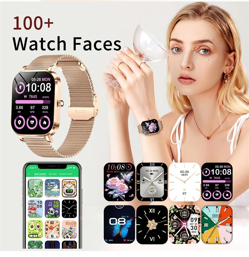 MK90 Lady's Smart Watch - Ultra-Thin Metal Case & Health Monitoring
