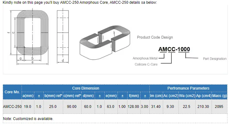 Single Phase Cutting Amcc Flyback Transformer Ferrite Iron Core For ...
