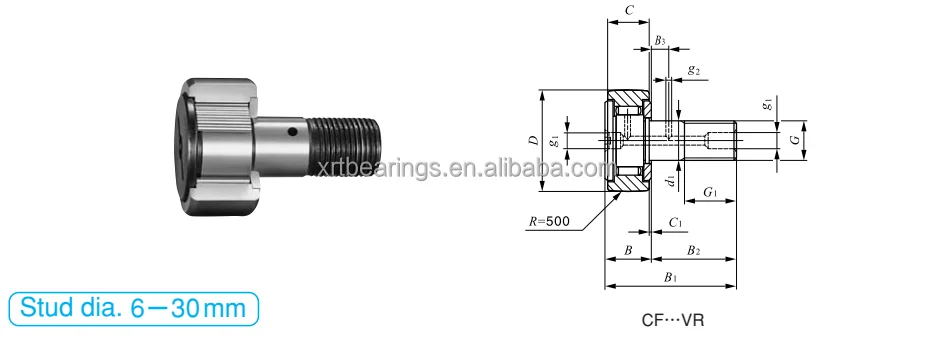 IKO Cam Follower Roller Bearing CF10VUUR - High Speed & Sealed