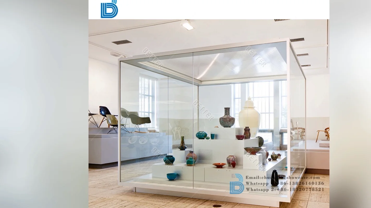 Museum Display Cabinet Mineral Display Showcase With Led Lights Sleek ...