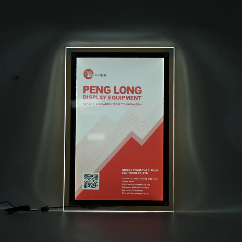 Backlit LED Panel ultra Slim Acrylic Profile Snap Frame Advertisement ...