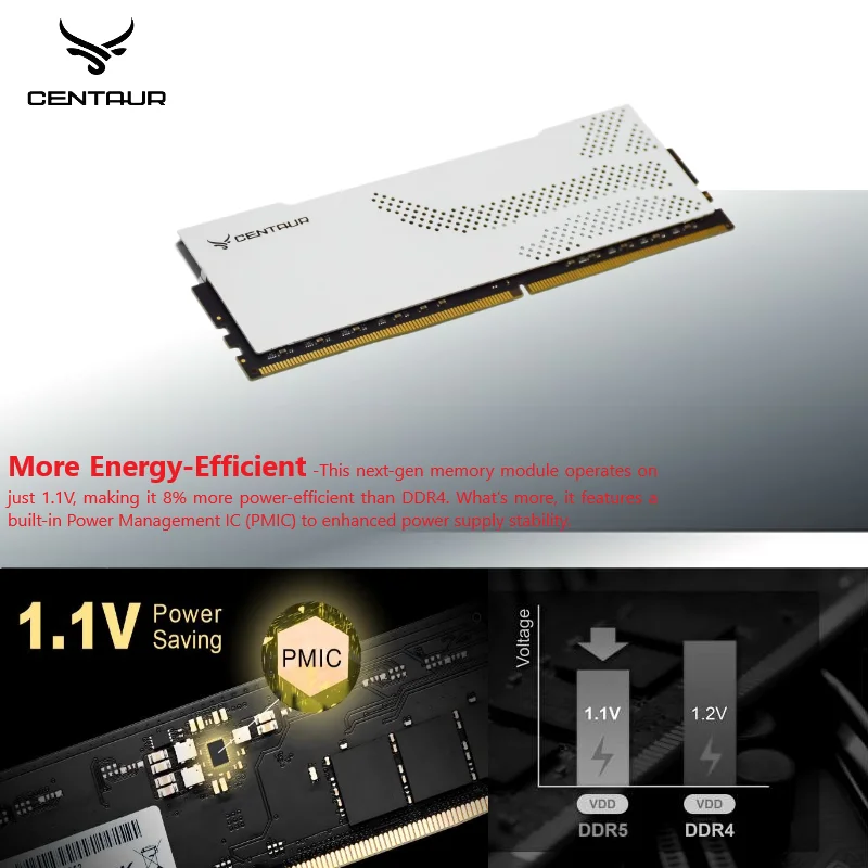 CENTAUR DDR5 4800Mhz-6000Mhz Desktop Gaming PC RAM Computer Module 8GB ...