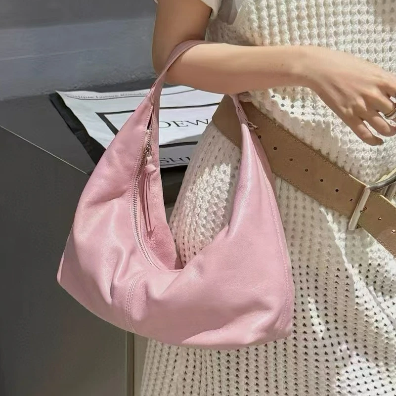2025 New Genuine Leather Women's Shoulder Bag Underarm Bags Casual ...
