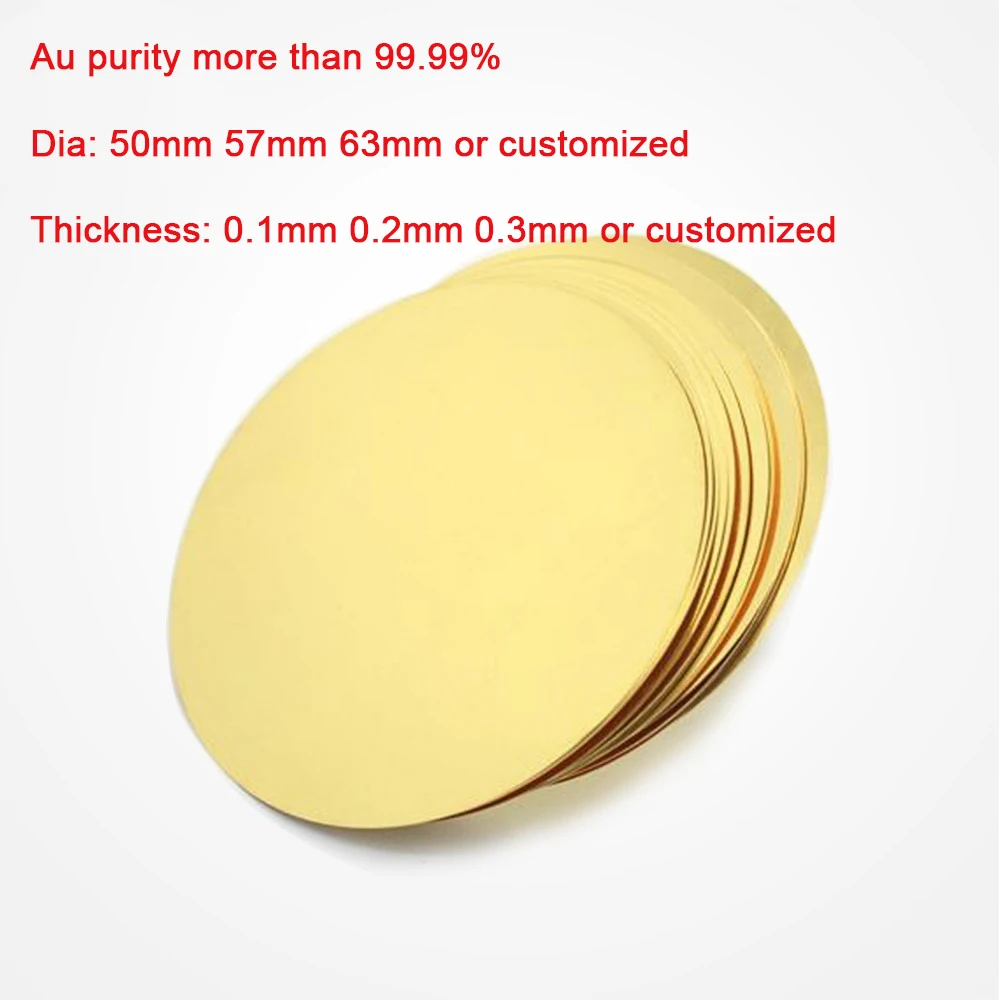 99.99% Au Gold Sputtering Target - 24k Solid Gold Discs