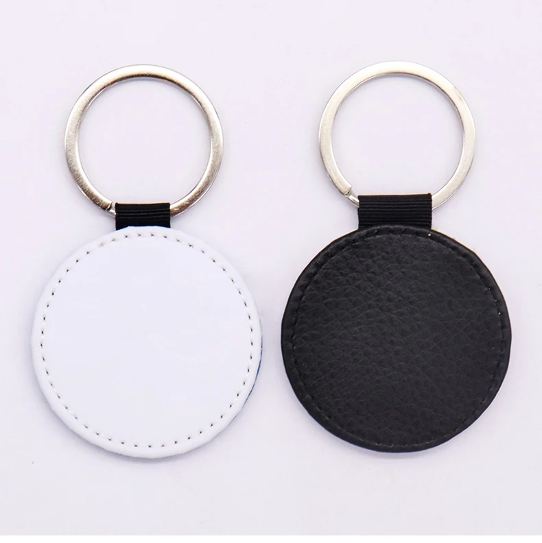 White Leather Keychain - Sublimation Blank Keychain Leather