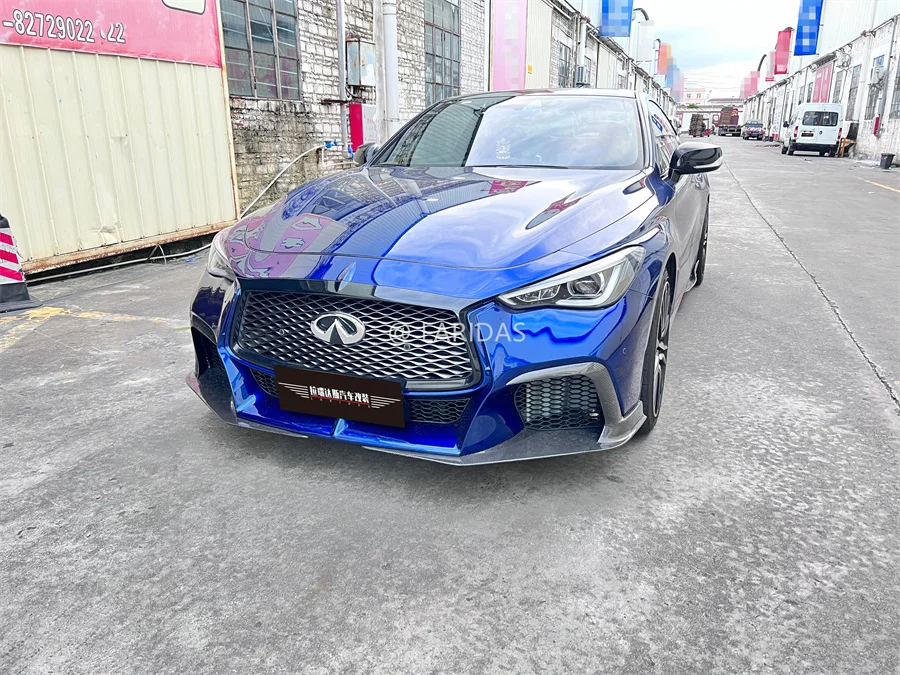 Project Black S New Carbon Fiber Front Bumper Lip Kit for Infiniti Q60 ...