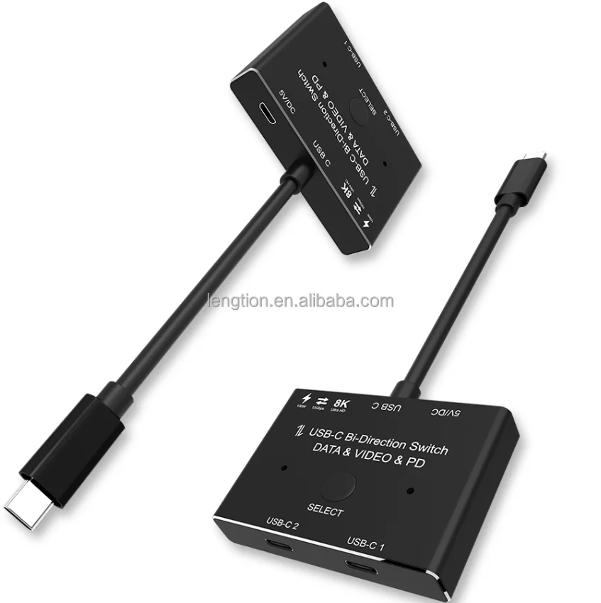 KVM USB C Two-Way Switch - 1x2/2x1 USB 3.1 Splitter