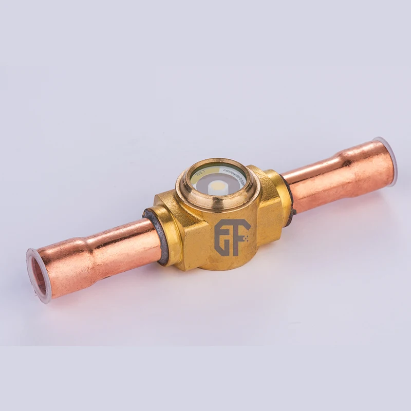 Brass Refrigeration Sight Glass Series Heat Exchange Parts with Valves ...