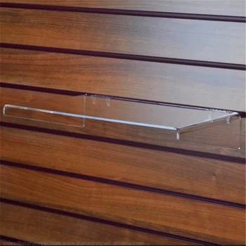 Clear Acrylic Slatwall Shelves With Side Supports Lucite Slatwall ...