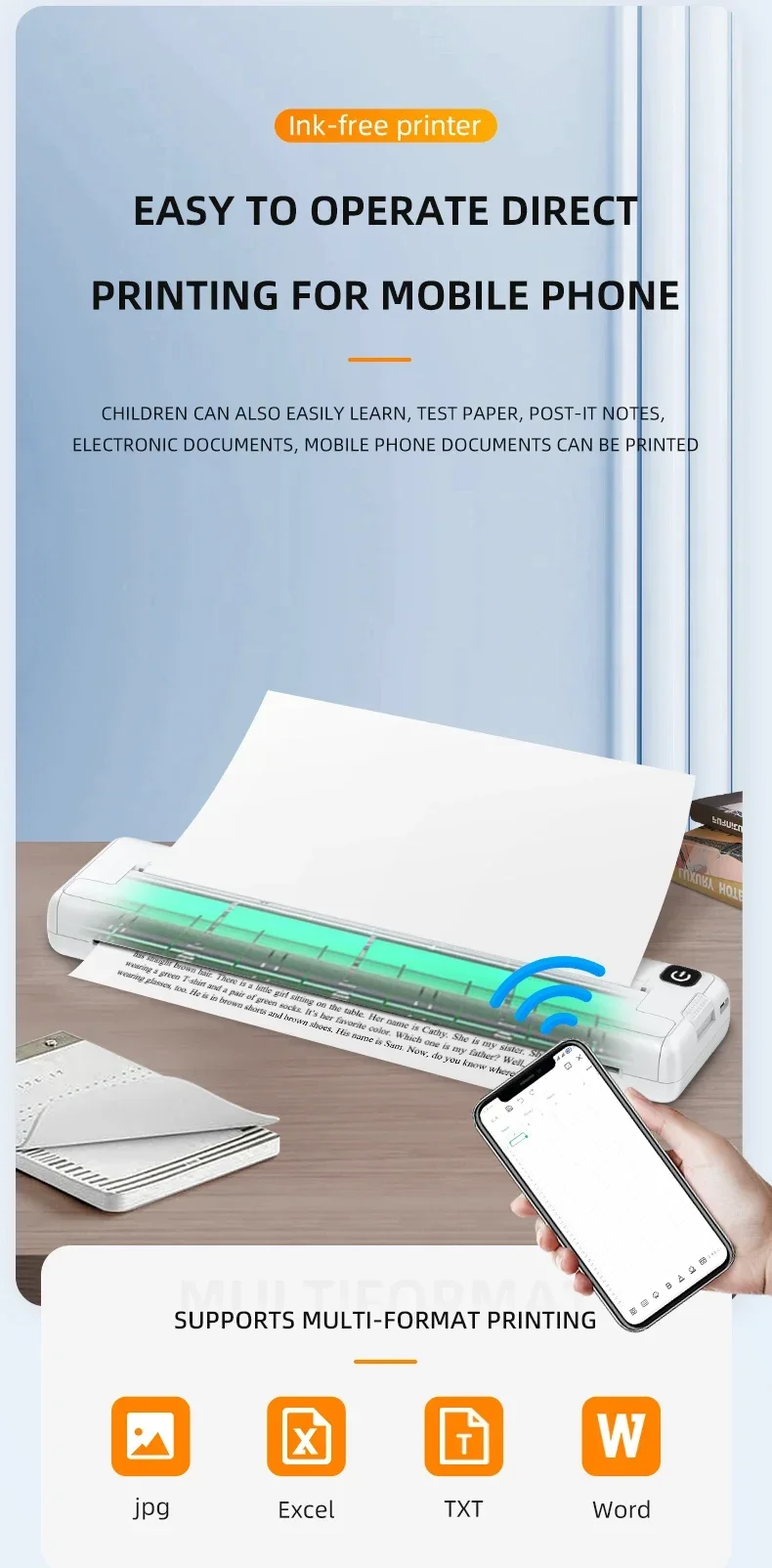 High Quality A4 Bluetooth Printer Continuous Thermal Printer PDF ...