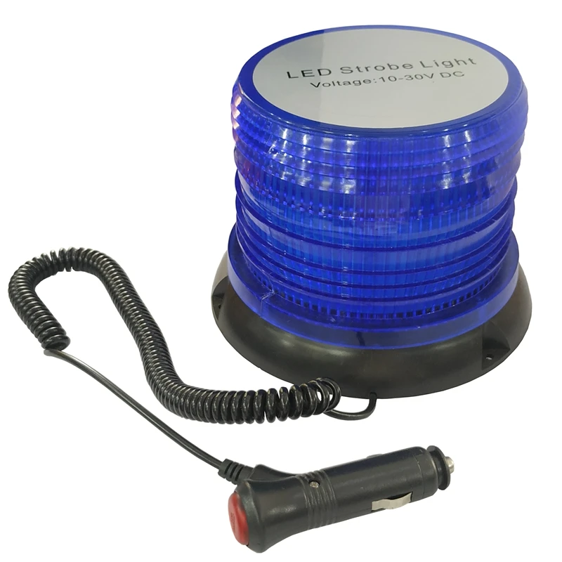 Blue Emergency Magnetic Flashing Warning Beacon Rotate Led Strobe Light ...