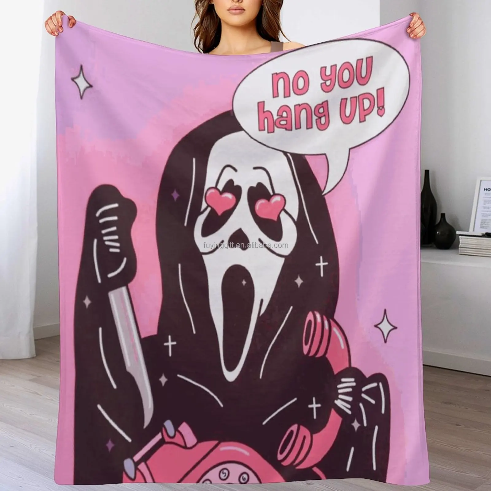 New Design Horror Face Blanket Scream Scary Flannel Soft Cover Horror ...