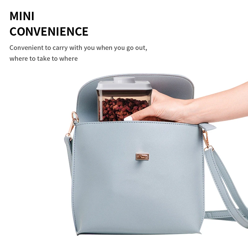 Square Tall Transparent Pop Up Push Button Vacuum Air Tight Plastic ...