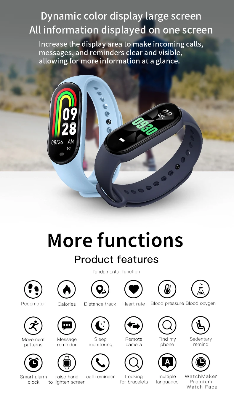 Factory Cheap Price Mi Band 8 Smart Watch M8 M7 M6 M5 M4 Smart Band Fitness Smartband Mi ...